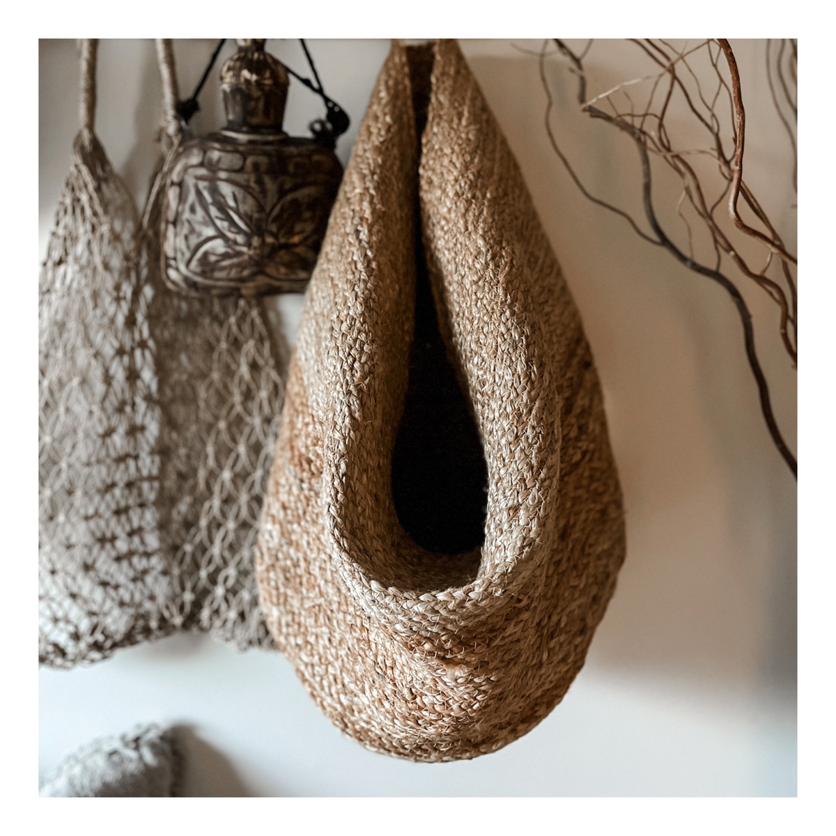 Artisan Hanging Sack Set - Natural Jute – Unhurried Home